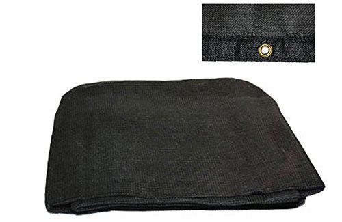 Mytee Products 12'x26' Black 70% Shade Mesh Tarp for Outdoor w/Grommets - 6 Oz Extra Durable Heavy Duty Mesh Tarps for Dump Truck, Rolloff Trucks - Mesh Shade Net Cloth for Sun, Plant, Patio