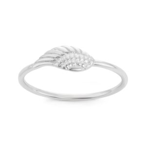 beaux bijoux sterling silver angel wing ring (size 8)