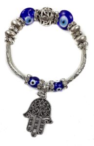 nazareth store blue beads evil eye bracelet hamsa hand of fatima for men women stretch bracelets lucky charm