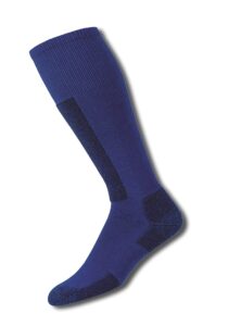 thorlos sl thin cushion ski over the calf socks, laser blue, large