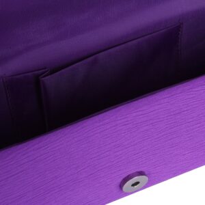 Premium Matte 2-Tone Bow Front Flap Clutch Evening Bag, Purple