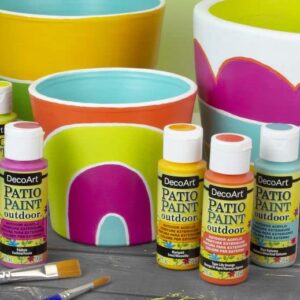 DecoArt ACRYLIC PATIO PAINT FAN FAVORITES SAMPLER SET, Assortment, 2 Fl Oz (Pack of 18)