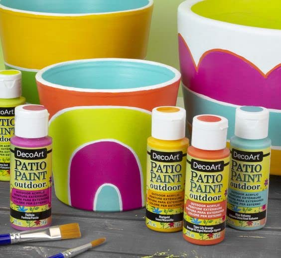 DecoArt ACRYLIC PATIO PAINT FAN FAVORITES SAMPLER SET, Assortment, 2 Fl Oz (Pack of 18)