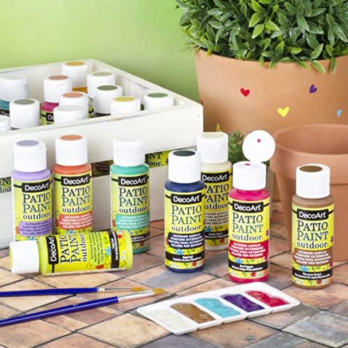 DecoArt ACRYLIC PATIO PAINT FAN FAVORITES SAMPLER SET, Assortment, 2 Fl Oz (Pack of 18)