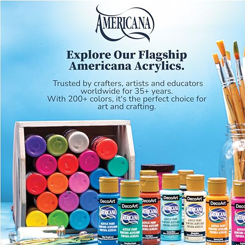 DecoArt Americana Acrylics Paint, Set of 18 Popular Colors, 2 fl oz Bottle (Pack of 18)