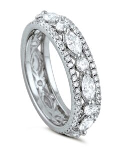 heartbeat sterling silver simulated diamond marquise and round eternity ring (7)