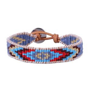 kelitch blue seed bead bracelets woven wrap bracelet handmade fashion women jewelry