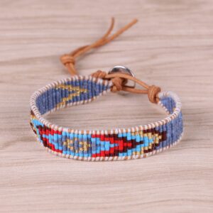 KELITCH Blue Seed Bead Bracelets Woven Wrap Bracelet Handmade Fashion Women Jewelry