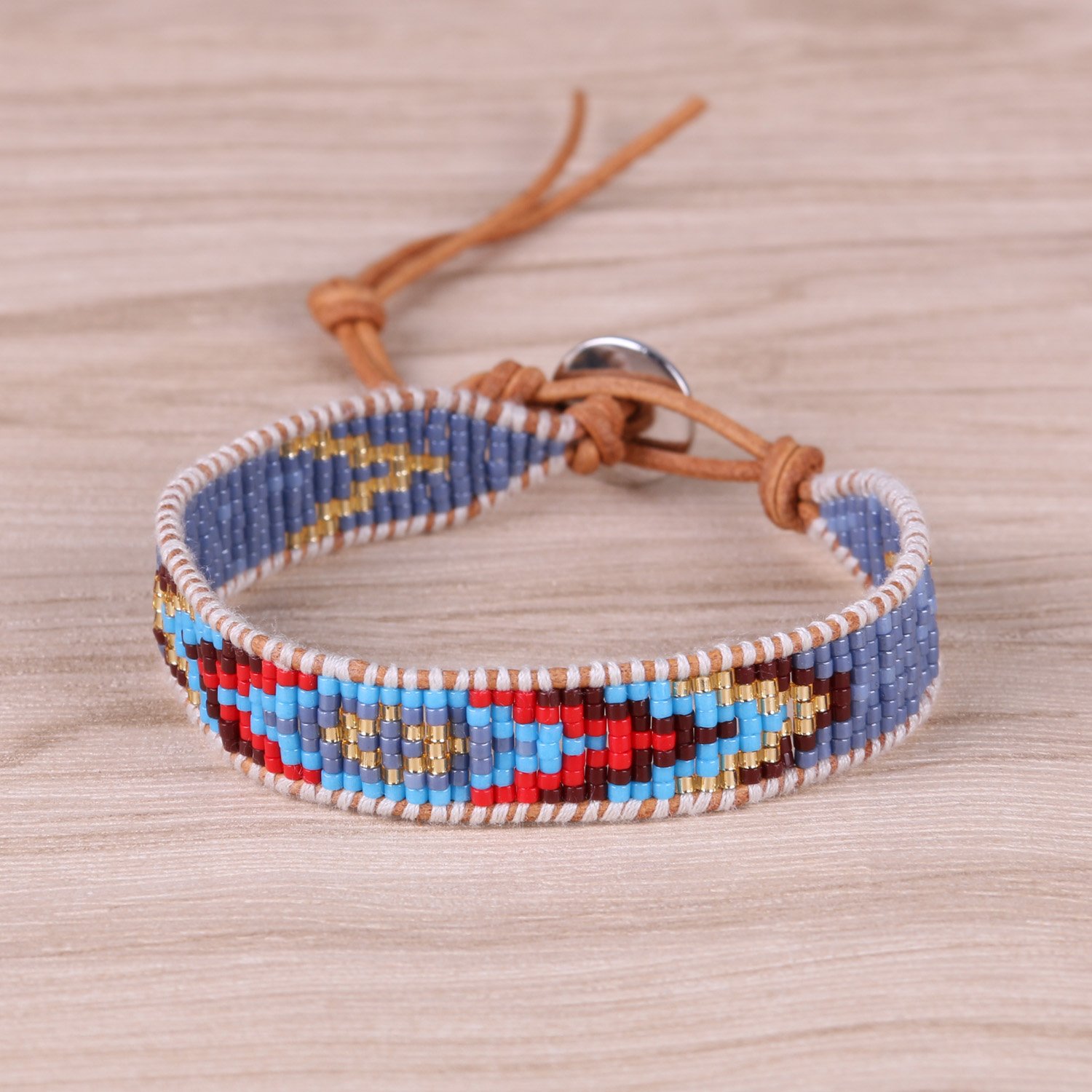 KELITCH Blue Seed Bead Bracelets Woven Wrap Bracelet Handmade Fashion Women Jewelry