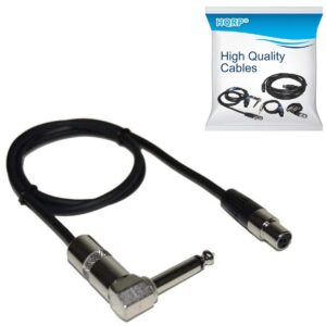 hqrp ta4f mini connector to 1/4 right angle instrument cable compatible with line-6 relay g50 g55 g90 digital wireless guitar system tbp12 transmitter 98-033-0003