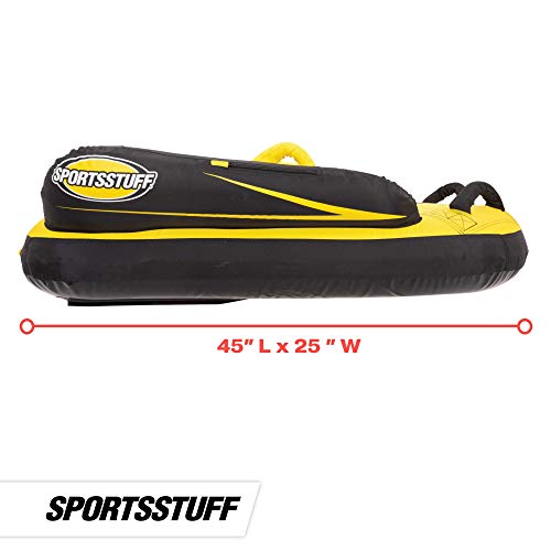 Sportsstuff Descender Kids Inflatable Snow Tube/Sled with Ultra Durable Nylon Cover , Black