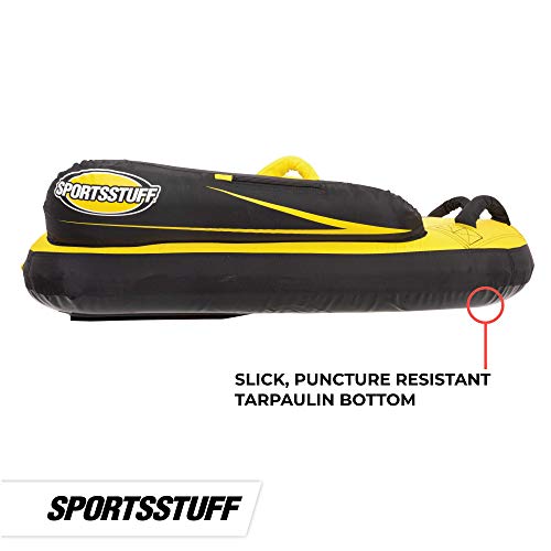 Sportsstuff Descender Kids Inflatable Snow Tube/Sled with Ultra Durable Nylon Cover , Black