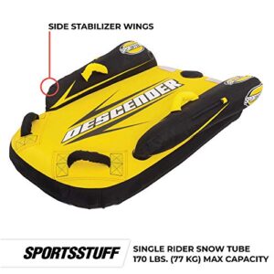 Sportsstuff Descender Kids Inflatable Snow Tube/Sled with Ultra Durable Nylon Cover , Black