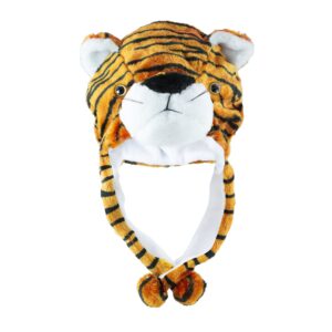 tiger cute plush animal winter ski hat beanie aviator style winter (short)