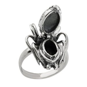 FashionJunkie4Life Spider Poison Ring - 925 Sterling Silver, Sizes 5-10, Pillbox Ring (8)