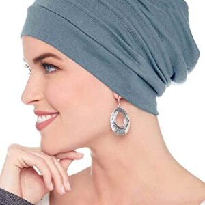 Slouchy Snood Hat - The Original 100% Cotton Slouchy Beanie - Denim