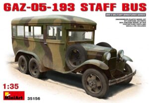 miniart 35156 - model kit gaz-05-193 staff bus, grey