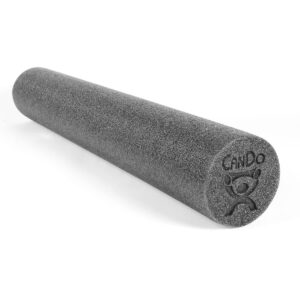 cando plus round gray exercise fitness foam rollers for muscle restoration, massage therapy, sport recovery and physical therapy 6" x 18"