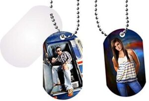 custom photo double sided dog tag with chain