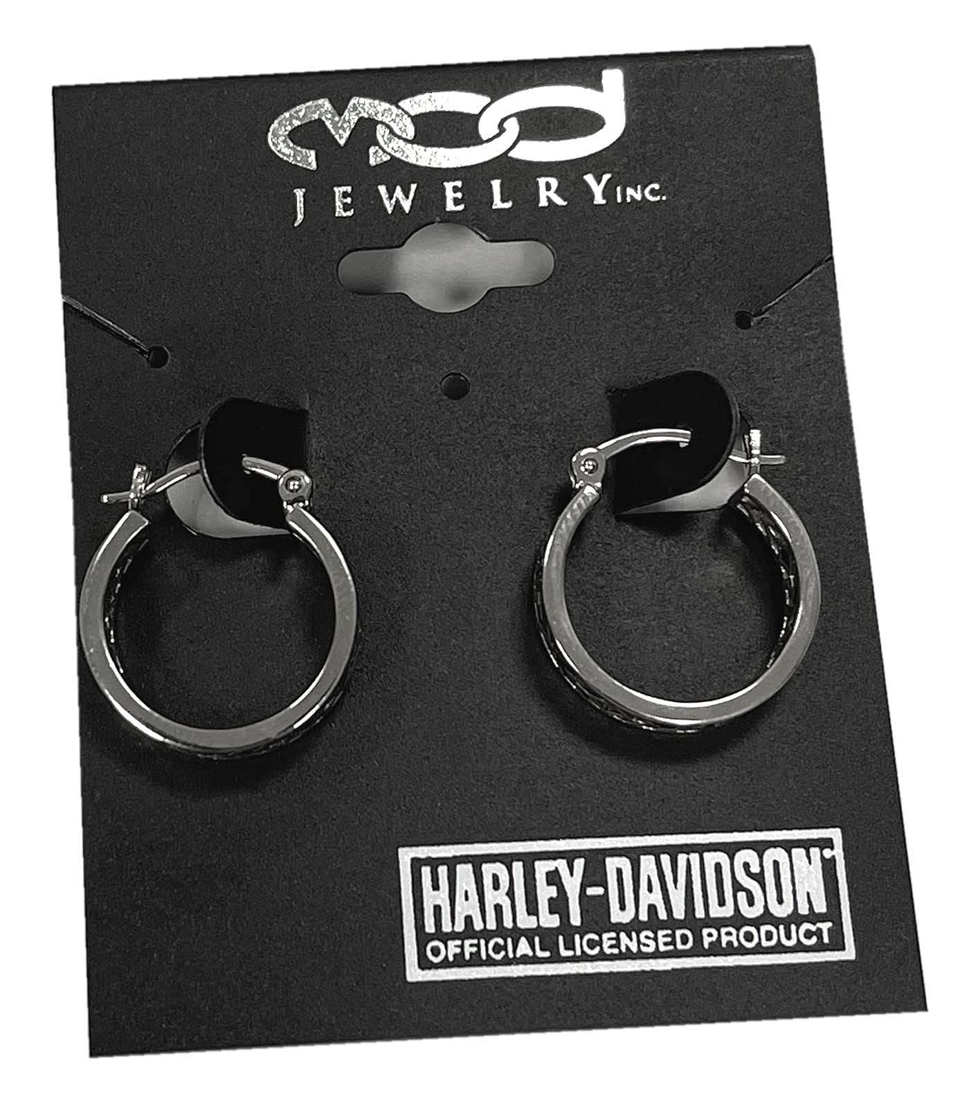 Harley-Davidson Women's Earrings, Aztec Bar & Shield Hoops, Silver HDE0371