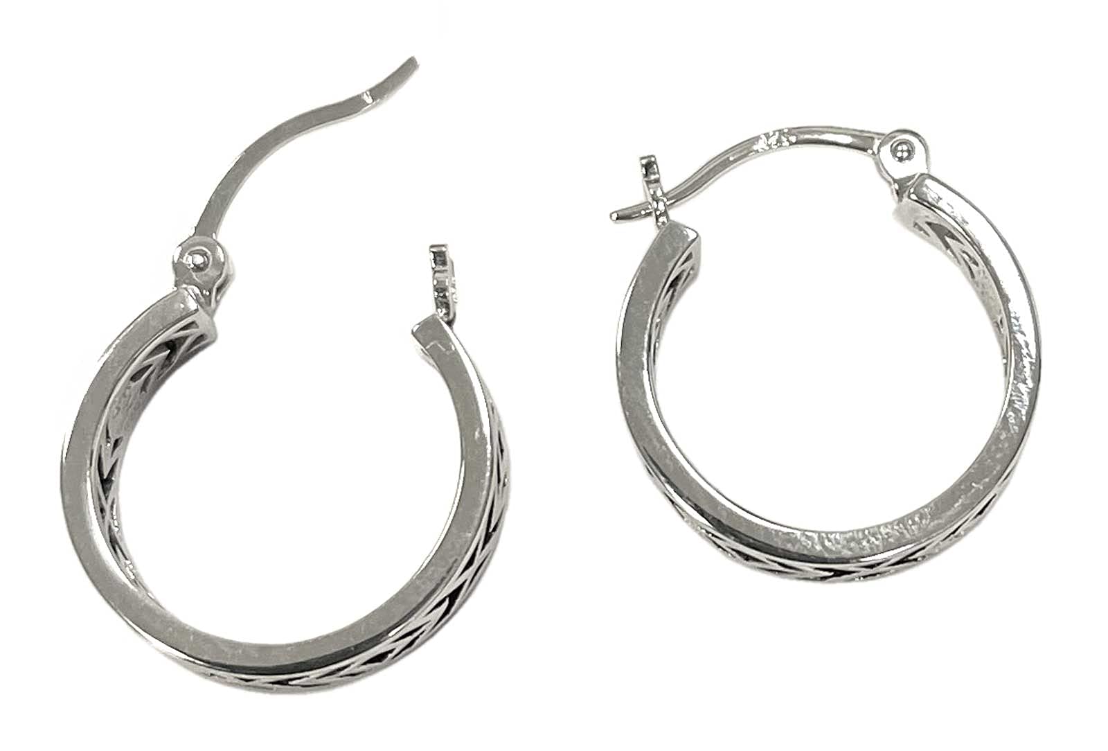 Harley-Davidson Women's Earrings, Aztec Bar & Shield Hoops, Silver HDE0371