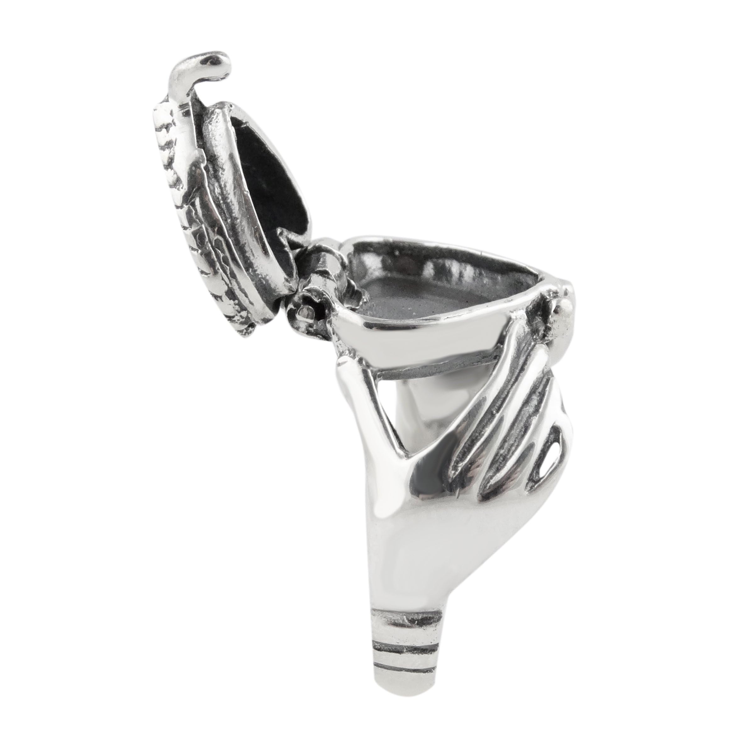 FashionJunkie4Life Claddagh Heart Poison Ring - 925 Sterling Silver, Sizes 5-10, Pillbox Ring (9)