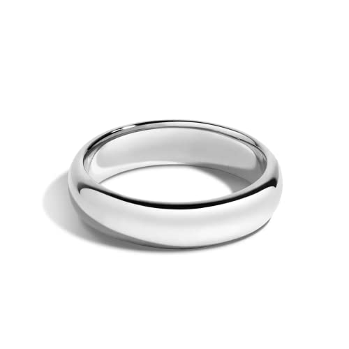 Tioneer Jewelry | Sterling Silver Plain Dome Wedding Band | Wedding Band for Women & Men | Sterling Silver Jewelry, Silver, 5mm, Size 9