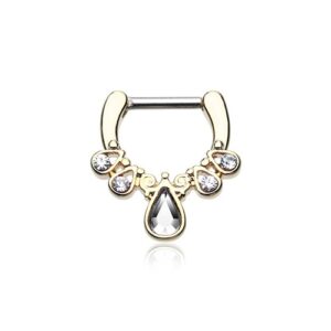 wildklass jewelry gold septum clicker 16g 1/4" 6mm radiant kao septum ring