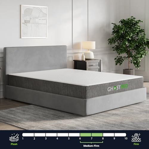 GhostBed Classic 11 Inch Cool Gel Memory Foam & Latex Mattress - Medium-Firm Feel, Made in The USA, Queen