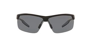 native eyewear hardtop ultra xp polarized rectangular sunglasses, matte black/grey, 71 mm