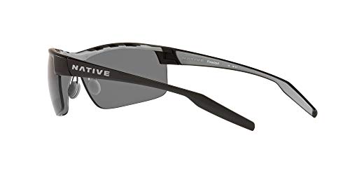 Native Eyewear Hardtop Ultra XP Polarized Rectangular Sunglasses, Matte Black/Grey, 71 mm