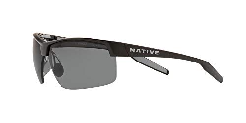 Native Eyewear Hardtop Ultra XP Polarized Rectangular Sunglasses, Matte Black/Grey, 71 mm