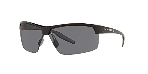 Native Eyewear Hardtop Ultra XP Polarized Rectangular Sunglasses, Matte Black/Grey, 71 mm