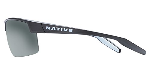 Native Eyewear Hardtop Ultra XP Polarized Rectangular Sunglasses, Matte Black/Grey, 71 mm