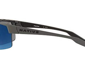 Native Eyewear Hardtop Ultra XP Rectangular Sunglasses, Granite/Blue Reflex Polarized, 71 mm