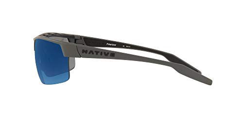 Native Eyewear Hardtop Ultra XP Rectangular Sunglasses, Granite/Blue Reflex Polarized, 71 mm