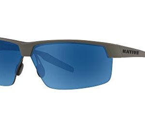 Native Eyewear Hardtop Ultra XP Rectangular Sunglasses, Granite/Blue Reflex Polarized, 71 mm