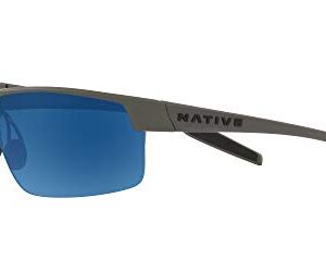 Native Eyewear Hardtop Ultra XP Rectangular Sunglasses, Granite/Blue Reflex Polarized, 71 mm