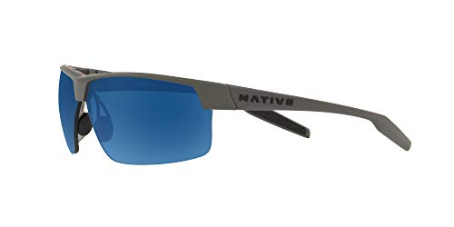 Native Eyewear Hardtop Ultra XP Rectangular Sunglasses, Granite/Blue Reflex Polarized, 71 mm