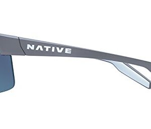 Native Eyewear Hardtop Ultra XP Rectangular Sunglasses, Granite/Blue Reflex Polarized, 71 mm