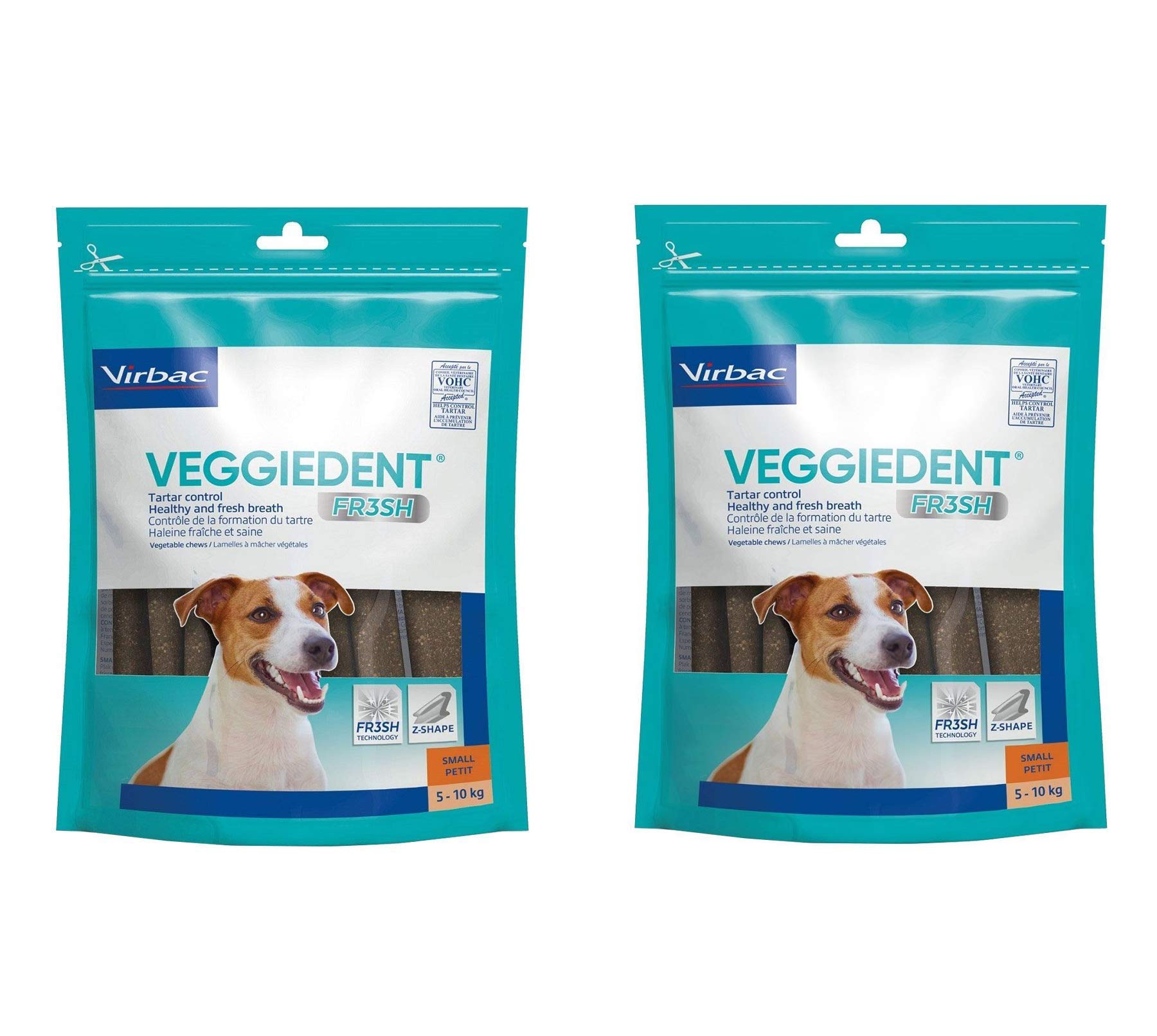 Virbac C.E.T. VEGGIEDENT Tartar Control Chews for Dogs, Small 30 ea (Pack of 2)