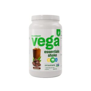 vega essentials plant based protein powder, chocolate - vegan, superfood, vitamins, antioxidants, keto, low carb, dairy free, gluten free, pea protein for women & men, 1.4 lbs (packaging may vary)