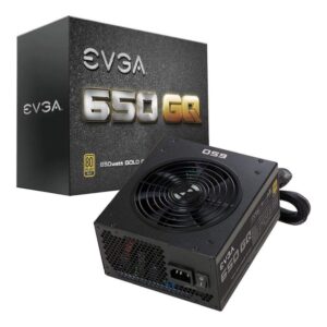 evga 210-gq-0650-v1 650 gq, 80+ gold 650w, semi modular, evga eco mode, 5 year warranty, power supply, black