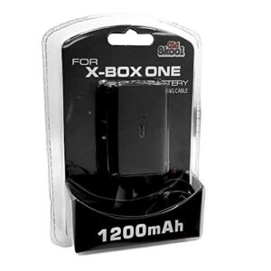 old skool play and charge kit rechargeable battery pack w/usb charging cable compatible with xbox one for wireless controller.