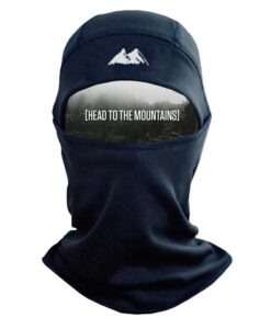 mountain made balaclava thermal polyester fleece face mask, black, one size