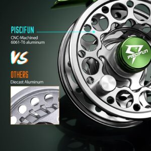 Piscifun Sword Fly Fishing Reel, CNC-Machined Aluminum Alloy Fly Reel, Light Weight and Corrosion Resistance Design 5/6wt Gunmetal