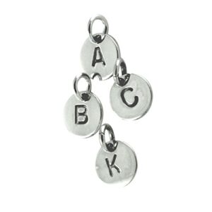 apop sterling silver mini alphabet disc pendant only, letter a only