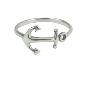 apop nyc 925 sterling silver anchor ring size 7