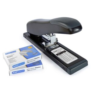 rapesco hd-100 stapler and 923/10mm staple set (1307), black with staples