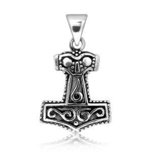 withlovesilver sterling silver viking amulet norse warrior hammer of thor mjolnir pendant